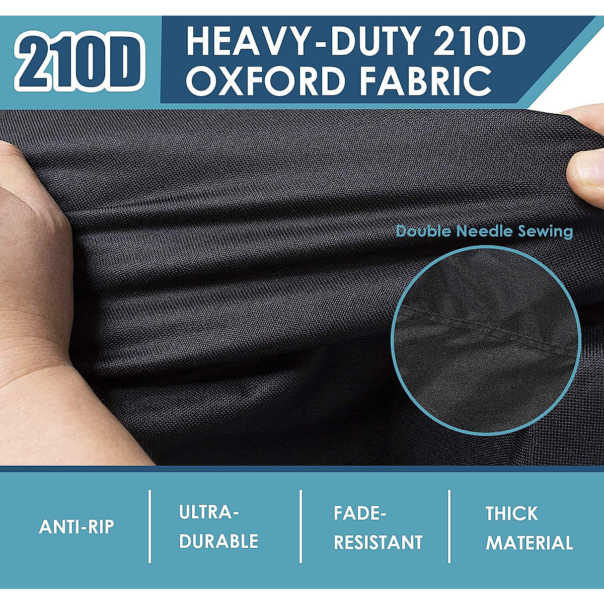 Mayhour Patio Outdoor Table Cover Waterproof Black Furniture Cover Protector UV Resistant Rain Snow Dust Wind-Proof Extra Large Square Desk Cover 70in (70x47x29in)