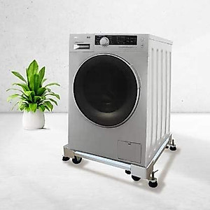 SK Traders TAFTA Heavy Duty Front/Top Load Washing Machine/Refrigerator Trolley Stand 99.9% Made of Metal (Weight Lift Upto 44Kg) Black