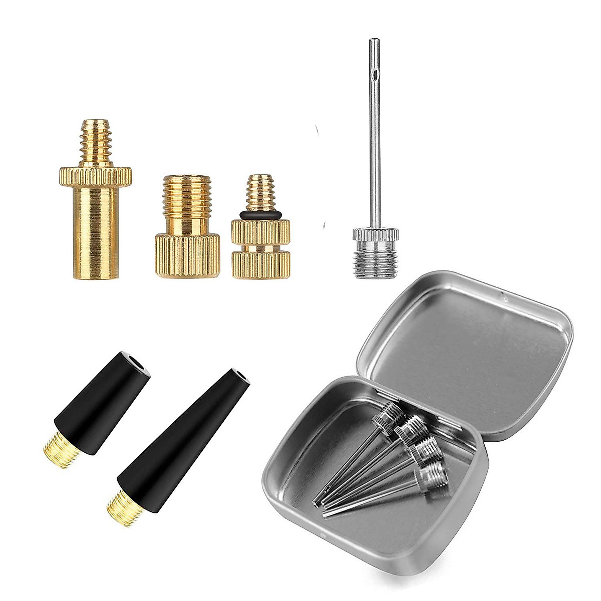 HDNNC Bicycle Valve Adapter DV AV SV Converter, Ball Pump Needle, Inflation Needle, Air Pump Needle Set for All Bike, Sports Ball and Inflatable Equipment 10PCS