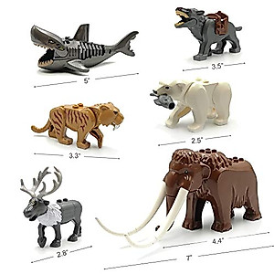 8PCS/Set City Animals Building Blocks Zoon Figures Model Mammoth Sabertooth Educational Toys Compatible Major Block