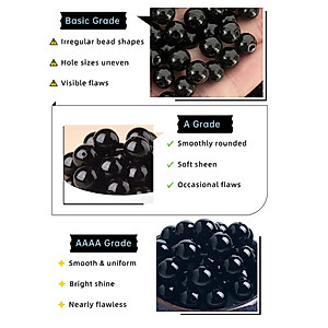 Black Tourmaline Bracelets For Men Protection Bracelets For Women Chakra Feng Shui Stretchy Obsidian Agates 8mm Beaded Bracelets Lucky Handmade Bracelets(A Grade Tourmaline)