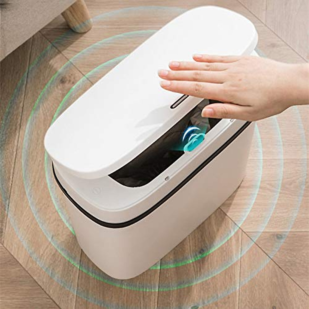 WPYYI Intelligent Sensor Trash Can Toilet Automatic Cover Narrow Seam Garbage Bin Toilet Paper Basket Electric Living Room Creative