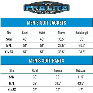 FROGG TOGGS Men's Men's Pro Lite Rain Suit, Carbon Black, Medium-Large US