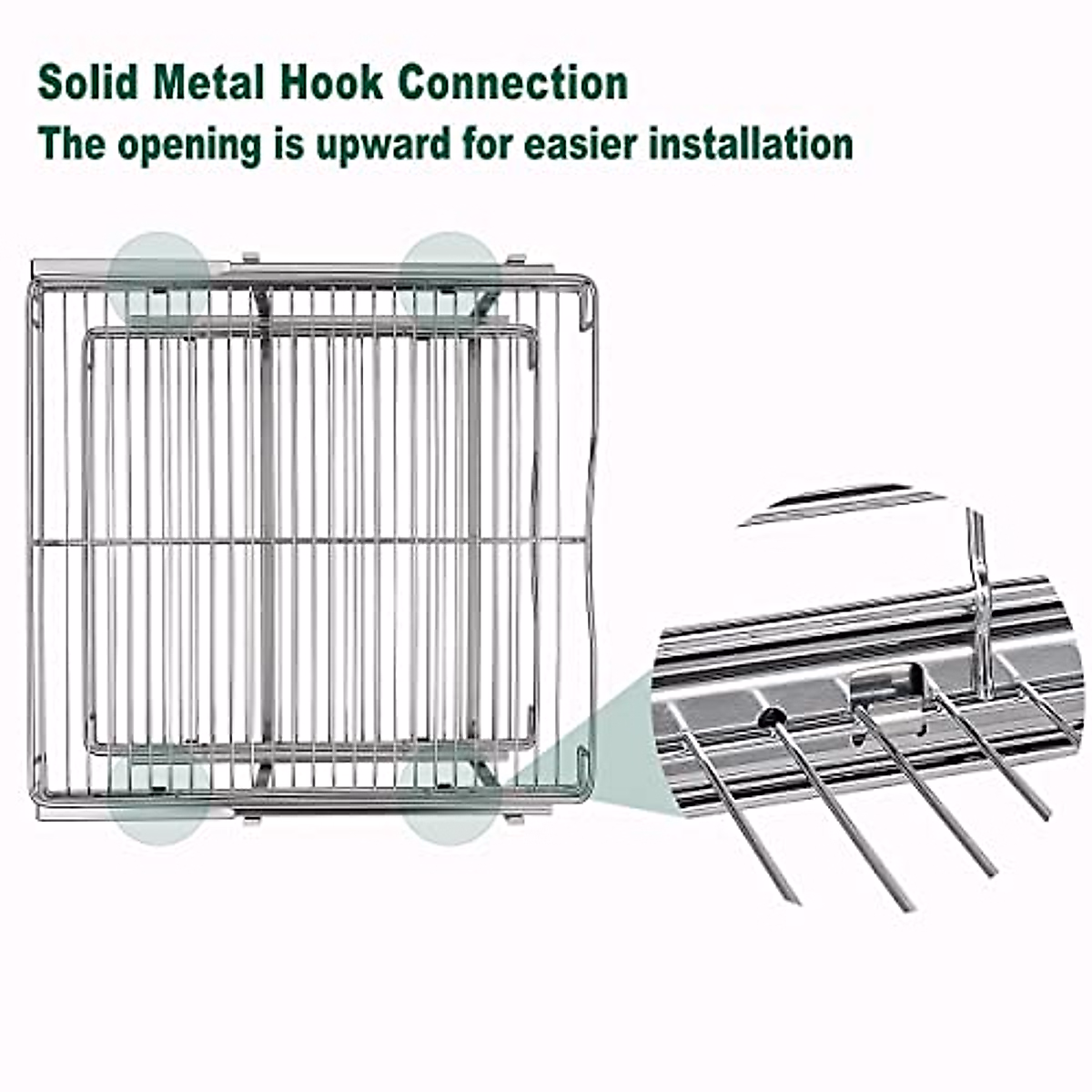 DINDON Pull Out Cabinet Organizer (14" W X 21" D), Cabinet Pull Out Shelves, 2 Tier Pull Out Drawers for Kitchen Cabinets, Double Tier Wire Basket Slide Out Shelf for Base Cabinet Organization ​in Kitchen, Pantry, Bathroom, Chrome