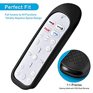 [2 Pack] Silicone Cover for PS5 Remote Control, Protective Skin for Sony PS5 Media Remote, with Hand Strap, Shockproof, Anti-Slip, Skin-Friendly - Black/White