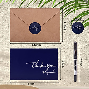 40 Pack 4x6 Thank You Cards with Envelopes and Stickers - Perfect for Weddings,Bridal Showers,Baby Showers,Graduations,Birthdays,Funerals,Small Business,Business and Formal All Occasion（Navy Blue）
