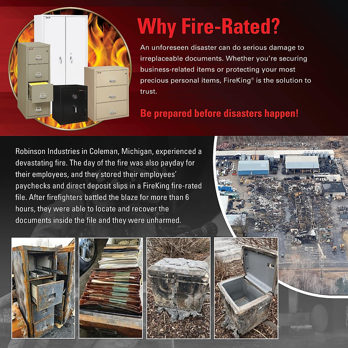 Fire Resistant File Cabinet - 2 Drawer Let/Leg. 22" Depth Black