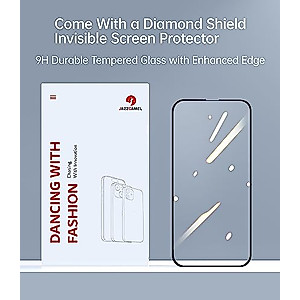 JAZZCAMEL for iPhone 14 Pro Max Case with Onepiece Glitter Camera Protector,Military Anti-Slip Gear Line, Military Drop Protection, Slim Luxury for Women Girls Men Clear Phone Case 6.7'' - Purple