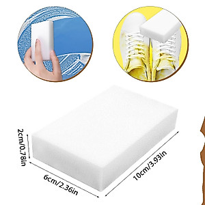 Sponge Magic Eraser Multi Surface Scrubber Foam Cleaning Pads - Bathtub, Baseboard, Bathroom, Wall Cleaner（3.9 X 2.36 X 0.78 in） 7 Pack