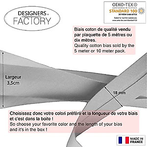 designers-factory Salmon Cotton Bias Binding Tape - Available in Several Colours and Two Sizes - Oeko Tex Certified Cotton Bias Binding for Sewing (by 10.93 Yards, Salmon)