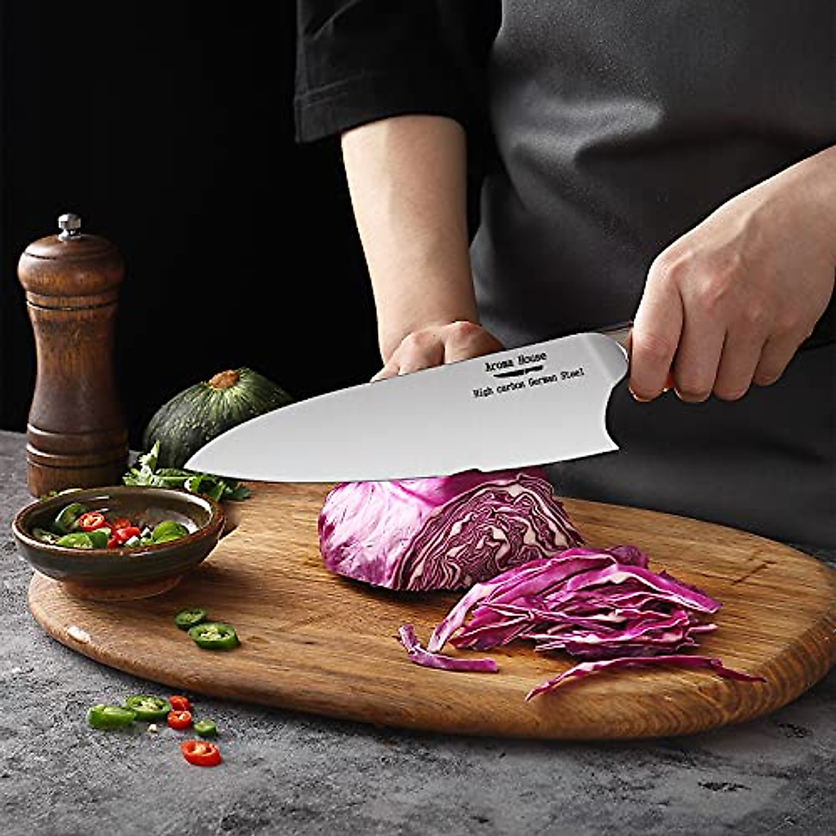 Aroma House Kitchen Pratical Gift, Gift Box Packed, 4" PARING KNIFE & 8" CHEF KNIFE
