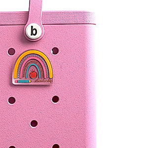 BOGGbeans Teacher Life Charm for Bogg Bag, Simply Southern Totes, and Similar Styles. Acrylic 3" Teacher Charm Accessories for Beach Totes