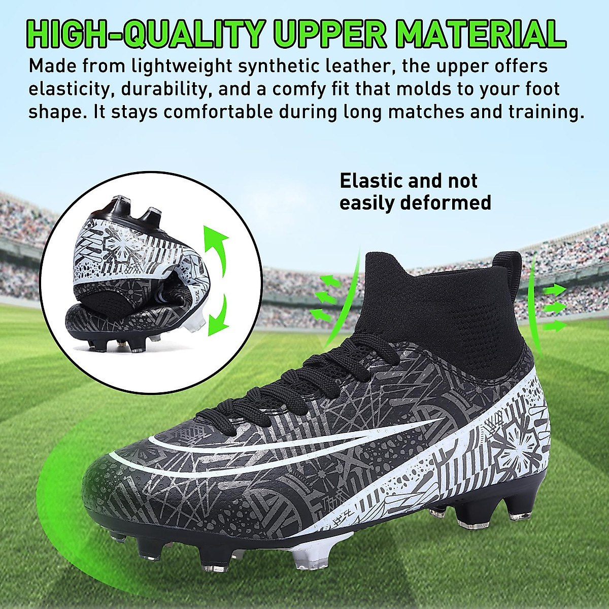Mens Soccer Cleats Women Football Cleats Tacos De Futbol para Hombre Soccer Shoes Football Shoes for Turf Futsal Shoes Cleats Football Turf Cleats Professional Football Training Boots AG FG