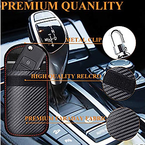 Upgraded Faraday Bag for Key Fob (2 Pack),Premium Faraday Key Fob Protector– Car RFID Signal Blocking, Car Security Protection Pouch, Anti-Theft Pouch, Anti-Hacking Case Blocker-Black.