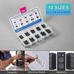 MEIYYJ 500pcs M2 M2.5 M3 Laptop Notebook Computer Replacement Screws Kit, PC Flat Head Phillips Screw Assortments, Countersunk SSD Electronic Repair Accessories for Sony DELL Samsung IBM HP Toshiba