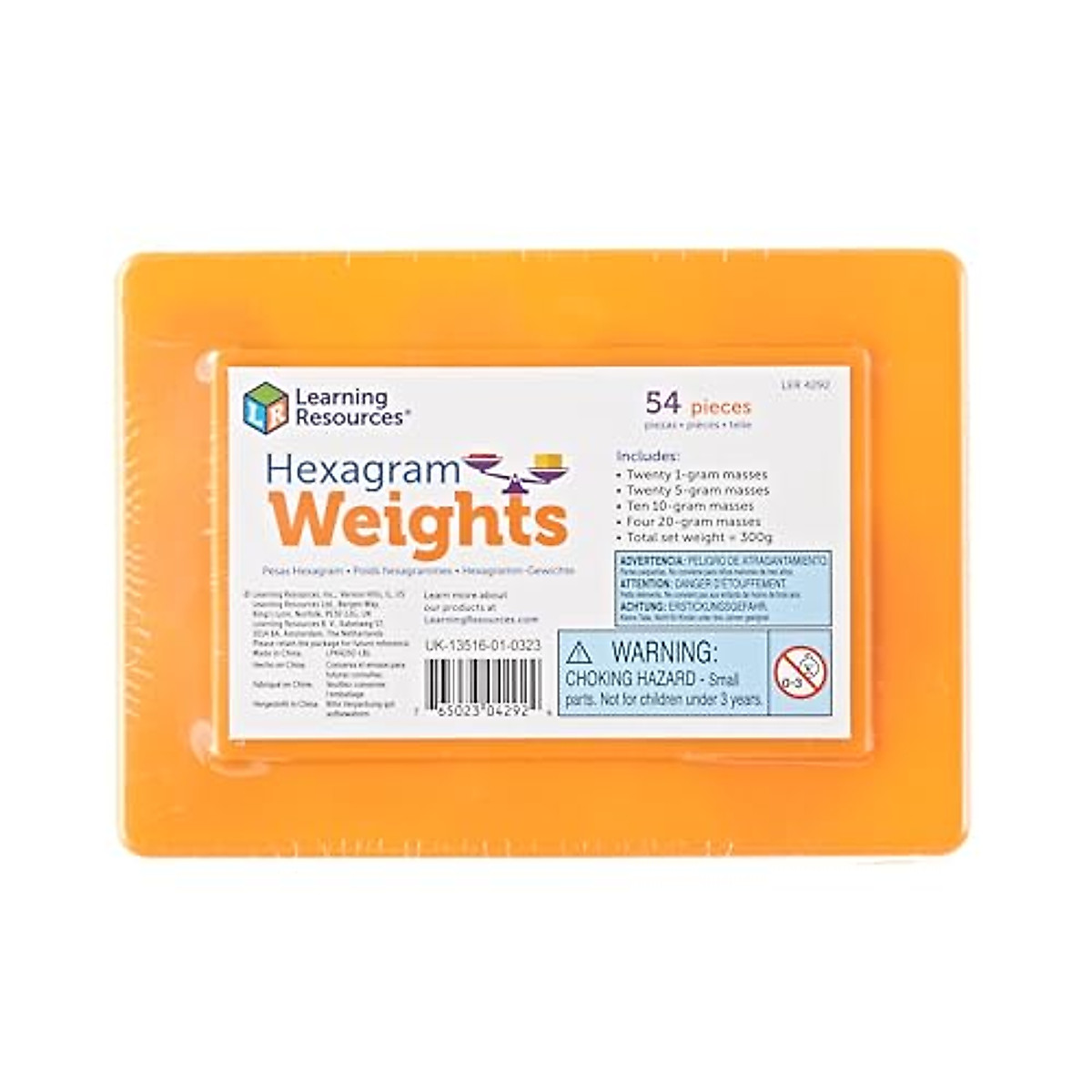 Learning Resources Hexagram Weights - Set of 54 Pieces, Ages 8+ Math Teacher Supplies, Math Learning Tools, Math Games for Kids