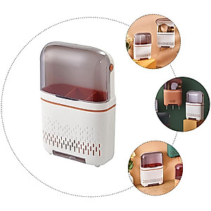 Kitchen Chopsticks Rack Wall Mounted Flatware Holder Basket with Drainer Lid Utensils Cutlery Holder