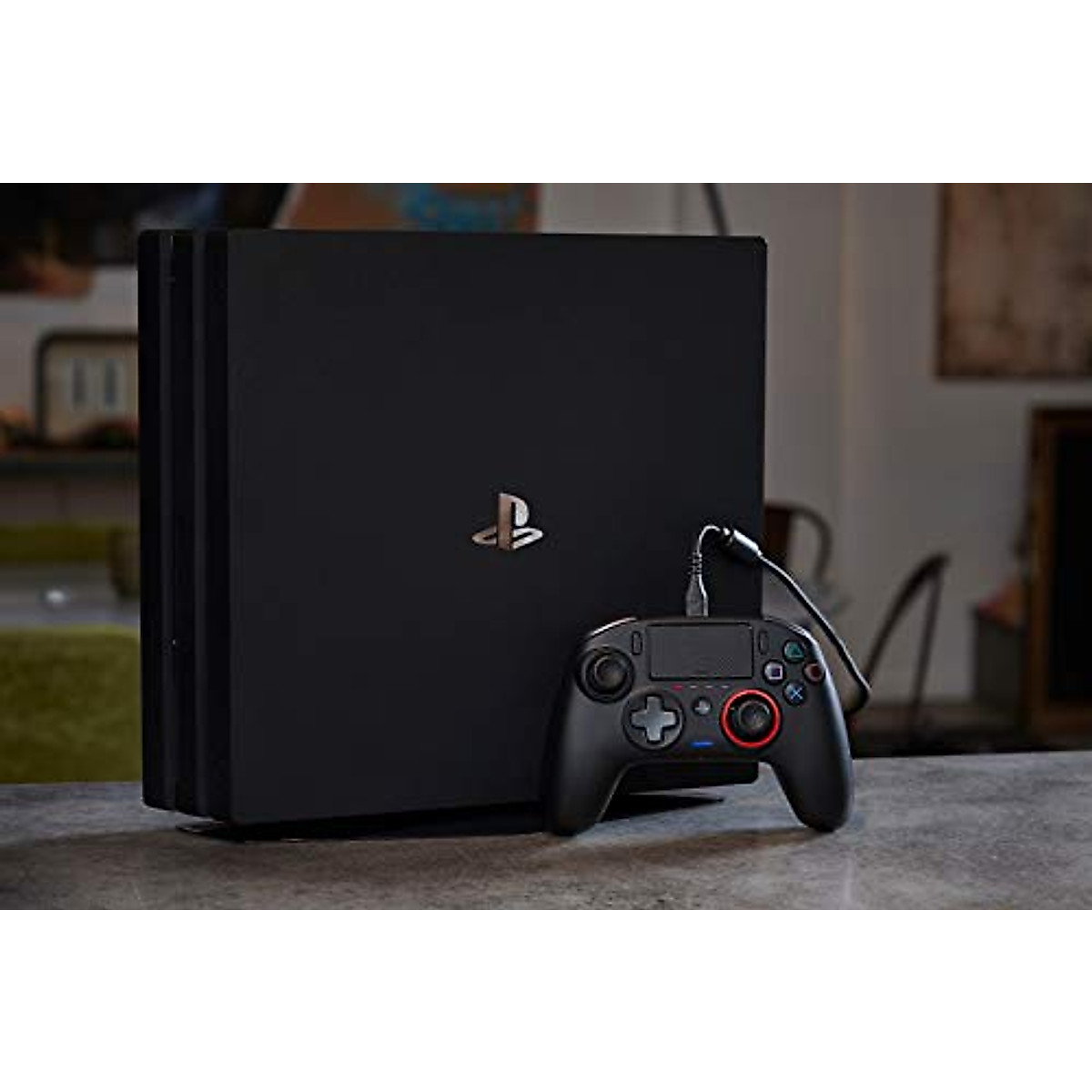 NACON PlayStation 4 Controller - Wired, USB-C, 4 Configurable Shortcut Buttons, Dual Concave Customizable Sticks, LED Player Status Indicator