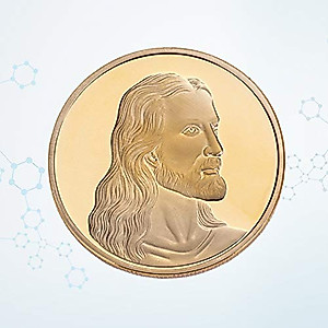 VORCOOL Jesus Commemorative Coin Collection Christ Religion Souvenir Challenge Coin Religious Badge for Easter Party Favor Home Decoration Golden