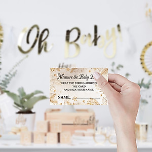 Muruseni Decorative Signage, Baby Shower Sign - Measure Mommy's Belly, 7 x 5 inches, Paper, Includes 50 Guessing Cards