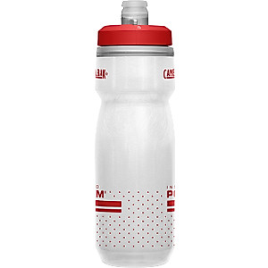 CamelBak Podium Chill Insulated Bike Water Bottle - Easy Squeeze Bottle - Fits Most Bike Cages - 21oz, Fiery Red/White