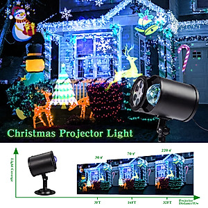 SOLLED Christmas Projector Lights Outdoor, Never-Fading Patterns & 3D Ocean Wave, Waterproof Holiday Decorative Light with Remote Timer, LED Christmas Lights for Indoor Home Party Xmas Decorations