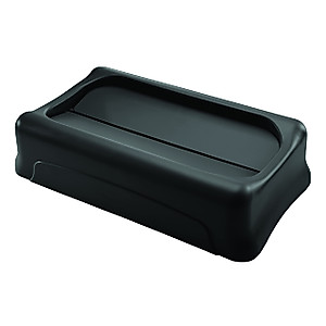 Rubbermaid Commercial Products Slim Jim Trash Can Swing Lid, Black, Plastic, Compatible with 23 Gallon Slim Jim Containers/Garbage Can
