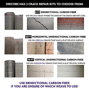 DRICORE PRO Concrete Repair Structural Epoxy Injection Resin Kit (30') | Best All in One Set with Injectable Filler for Repairing Cracked Foundations, Walls, Basements, Cement Structures