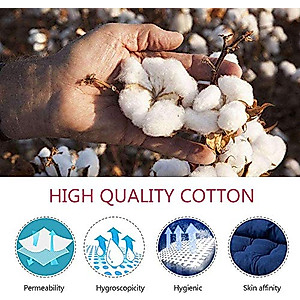 Moonase Rocking Chair Cushion Set,2 Piece Seat/Back Chair Cushion Indoor/Outdoor Non-Slip Soft Thickened Patio Chaise Lounger Cushion Overstuffed Patio Chair Cushion,Navy