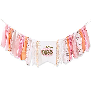 Pumpkin High Chair Banner for 1st Birthday - Our Little Pumpkin Banner, Halloween Birthday Banner, Baby Girl First Birthday Decorations, Fall Party Photo Prop
