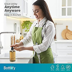 4 PCS Refillable Shampoo and Conditioner Bottles with Pump 8oz – Clear Plastic Pump Bottles Dispenser Empty - BPA Free Leak Proof Hand soap Dispenser Set with Travel Lock