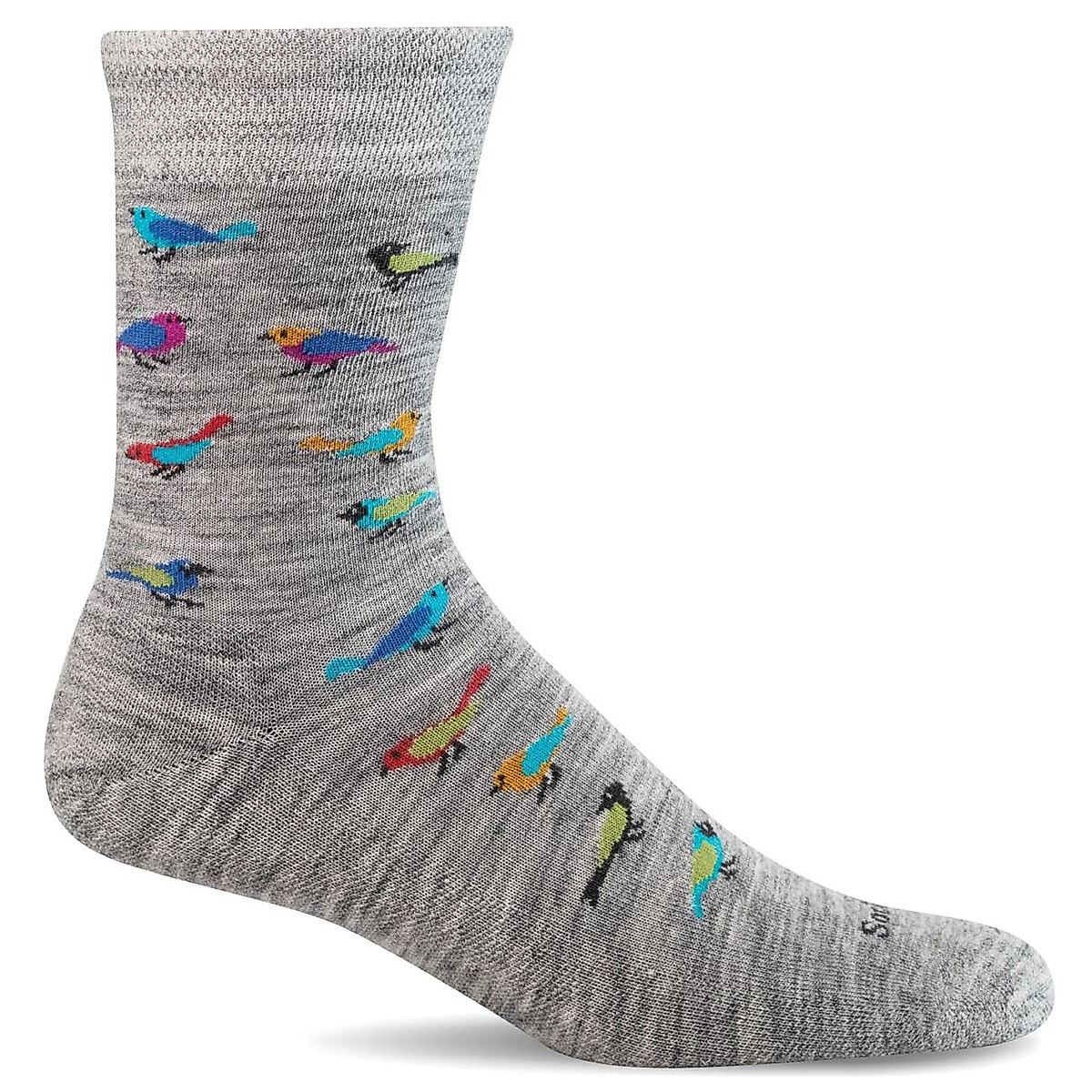 Sockwell Women's Audubon Crew Sock, Lt. Grey - S/M