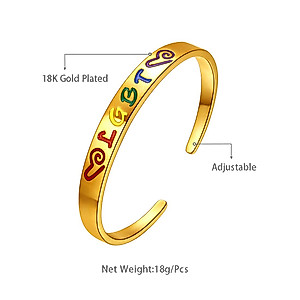 beautlace LGBT Bracelets 18K Gold Plated Gay & Lesbian Pride Bracelet Charm Jewelry for Men and Women KB0006Y