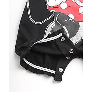 Disney Baby Girls' Romper - 2 Piece Overall T-Shirt Set Minnie Mouse, Winnie The Pooh, Size 3-6 Months, Minnie Coral