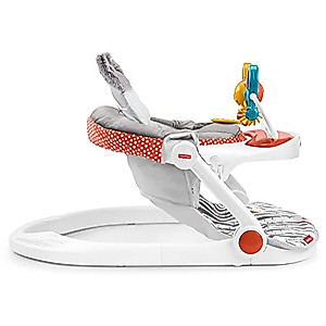 Fisher-Price Portable Baby Chair Premium Sit-Me-Up Floor Seat with Snack Tray and Toy Bar, Plush Seat Pad, Peek-a-Boo Fox