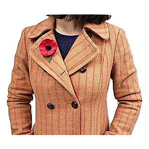 Poppy Silk Fabric Flower Pin Brooch Flower. Red Satin Poppy - Poppies Hand-made in New York's Garment Center (American Made)