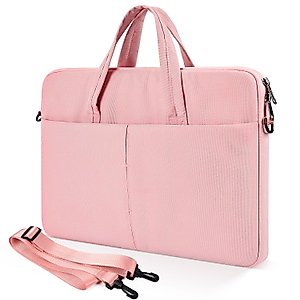 17 17.3 Inch Laptop Bag Women Men Computer Bag for HP Envy Pavilion/LG Gram/MSI/Dell Inspiron XPS/Lenovo Thinkpad/ASUS/Acer, Shoulder Strap Carrying Messenger Bag, Pink