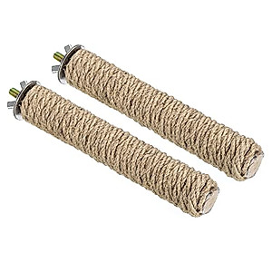 PATIKIL 1x6.7 Inch Bird Cage Perch, 2 Set Parrot Stand Paw Grinding Stick Rope Weaving Wooden Stand Cage Accessories for Parrot Parakeet Cockatiel