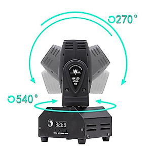 U`King LED Moving Head Light RGBW Beam Lights with DMX for Live Show DJ Disco Events Party Stage Lighting KTV Wedding (1 Pack)