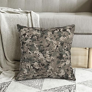 AdaNti Army Digital Camouflage Print Corduroy Throw Pillow Covers Soft Square Throw Pillow Case Home Decorations for Bed Sofa Living Room 16"x16"