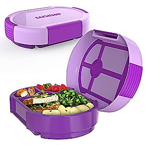 Beneflix Bento lunch box for kids Leak-Proof, 6-Compartment - Ideal Portion Sizes for Ages 3 to 7 - BPA-Free, Dishwasher Safe, Food-Safe Materials