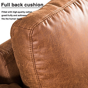 HOOOWOOO 100" L Shaped Couch with Reversible Chaise Living Room Couch Modern Sofa Set for Small Living Room Apartment Space,Brown Faux Suede