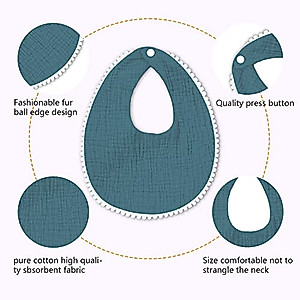 Baby Bibs Muslin Bibs Drooling Teething Bibs for Girls Boys 4-Layer Organic Muslin Cotton Cute Muslin Baby Bibs Absorbent&Soft&Breathable Multi-Use Scarf Bibs