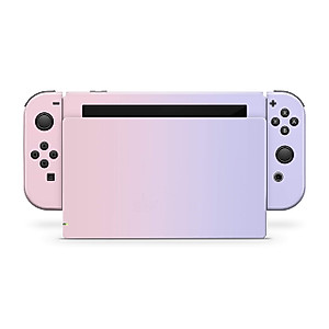Tacky Design Duo Color Skin Compatible with Nintendo Switch Skin Wrap Cover, Pastel Pink and Purple Skin for Nintendo Switch Stickers, Premium Vinyl 3M Full Wrap Decal.