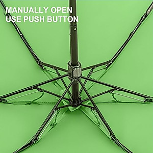 LEAGERA Compact Travel Umbrella with Case - Mini Umbrella for Purse, Small Lightweight &Tiny Umbrellas Design Perfect for Parasol Outdoor Sun&Rain,Bright Green