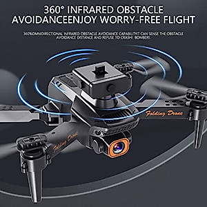 Drone with Camera, Mini Drone With Dual 1080P HD FPV Camera Remote Control Toys Gifts For Boys With Altitude Hold, Headless Mode One Key Start, with Batteries (Black(Single camera))
