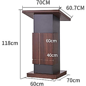 Podium Stand Luxury Lecterns Mobile Wooden Podium Inclined Floor Lectern with Locking Wheels Reception Desk 60 * 70 * 118cm Podium Stand Has Many uses
