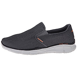 Skechers Men's Equalizer Double Play Slip-On Loafer,Charcoal/Orange,11 M US