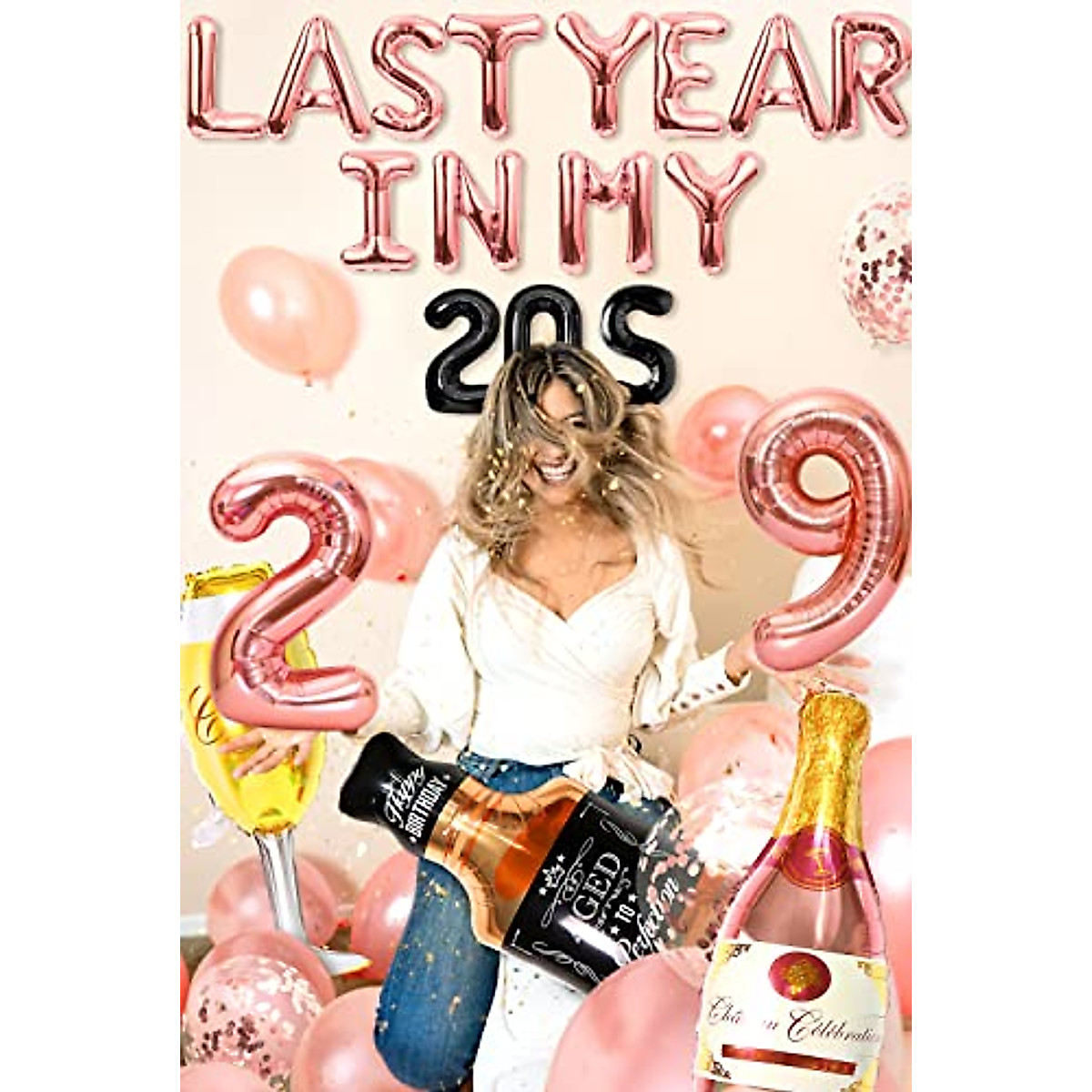 LaVenty Last Year In My 20s Birthday Decoration Last Year In My 20s Banner 29 Birthday Decoration Last Year In My 20s Birthday Sash 29 Birthday Balloons