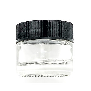 Skunkworx Packaging 7cc (2 Dram) Glass Concentrate Jars with Black Lids (12 Count)